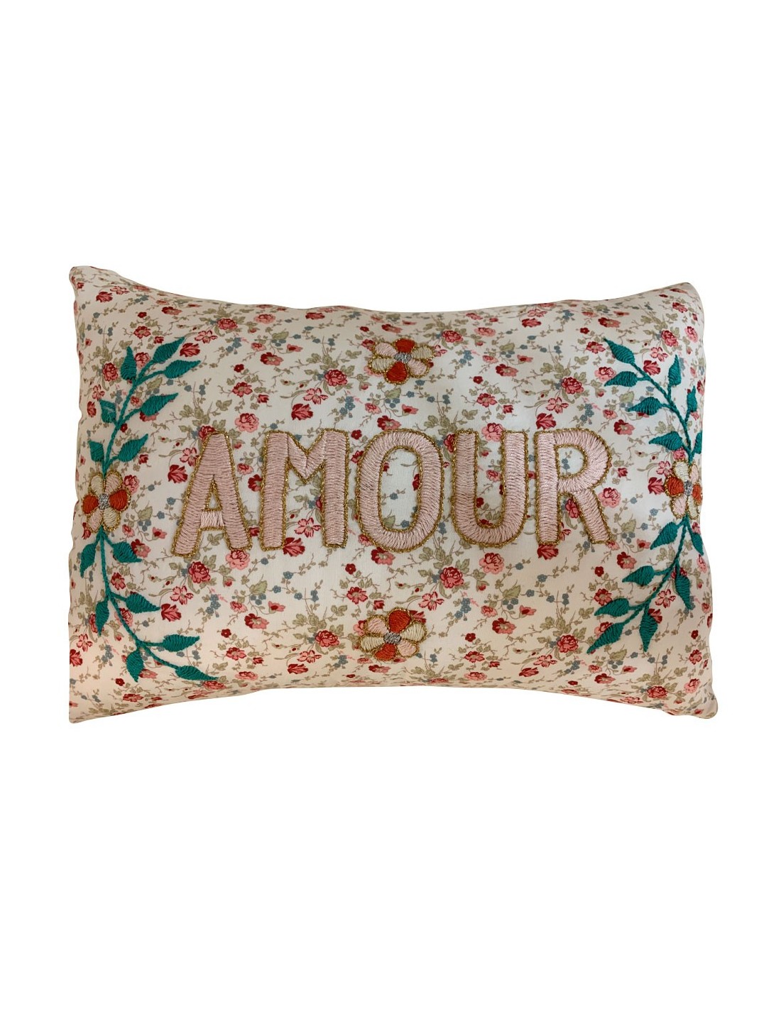 CSAO - Coussin "AMOUR" en Rose lisé or